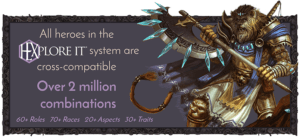 A hero building adventure board game system.